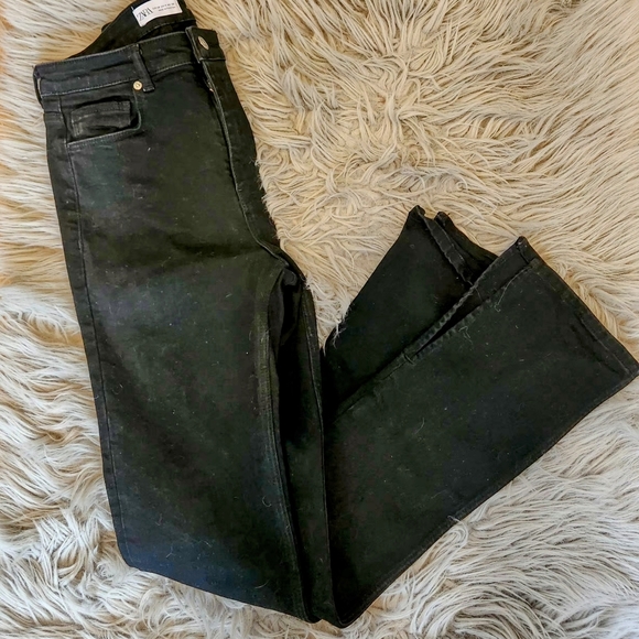 Zara | Jeans | Zara Black High Rise Straight Leg Jeans 8 | Poshmark